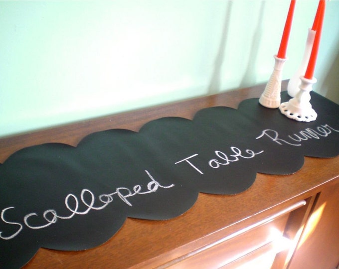 Chalk Cloth Table Runner With Cut Scalloped Edge - Etsy