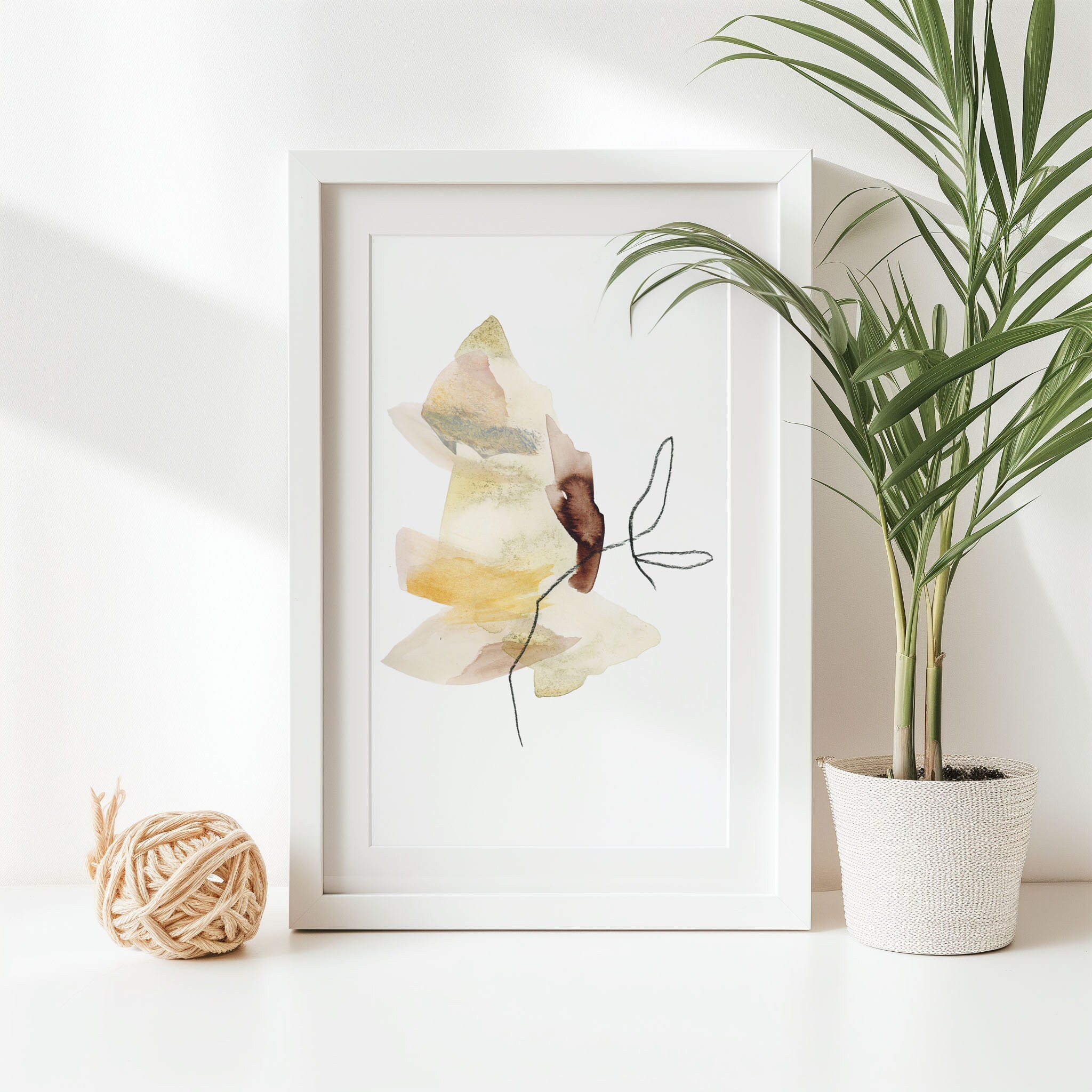 Tree Art Print, Abstract Watercolor, Print Artwork, Yellow and Green ...