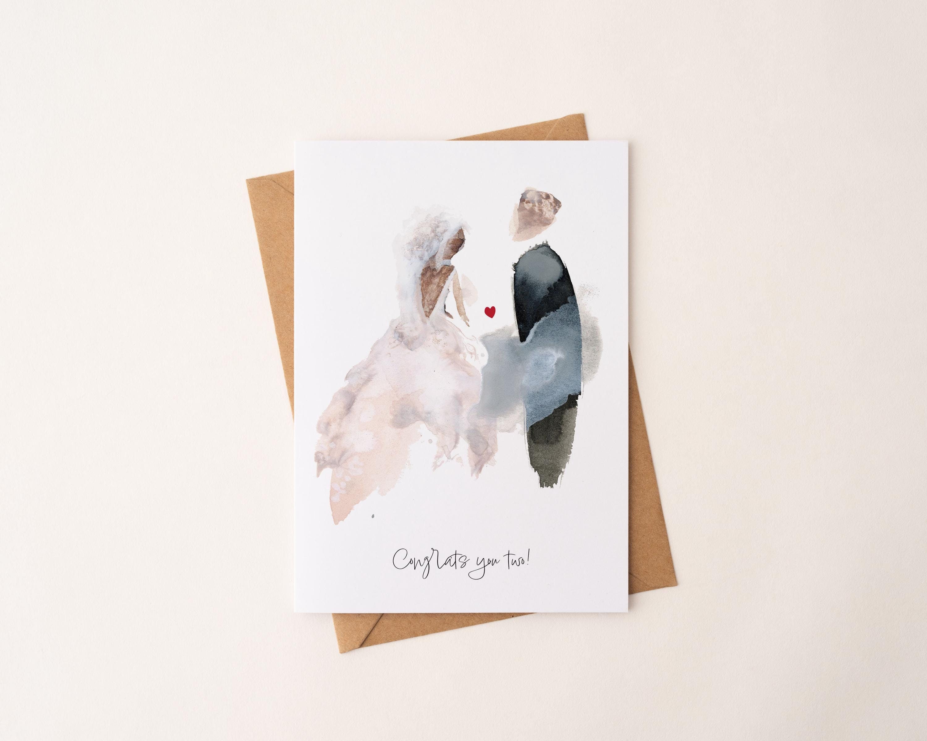 Personalized Just Married Card, Congratulations Card, Wedding Card ...