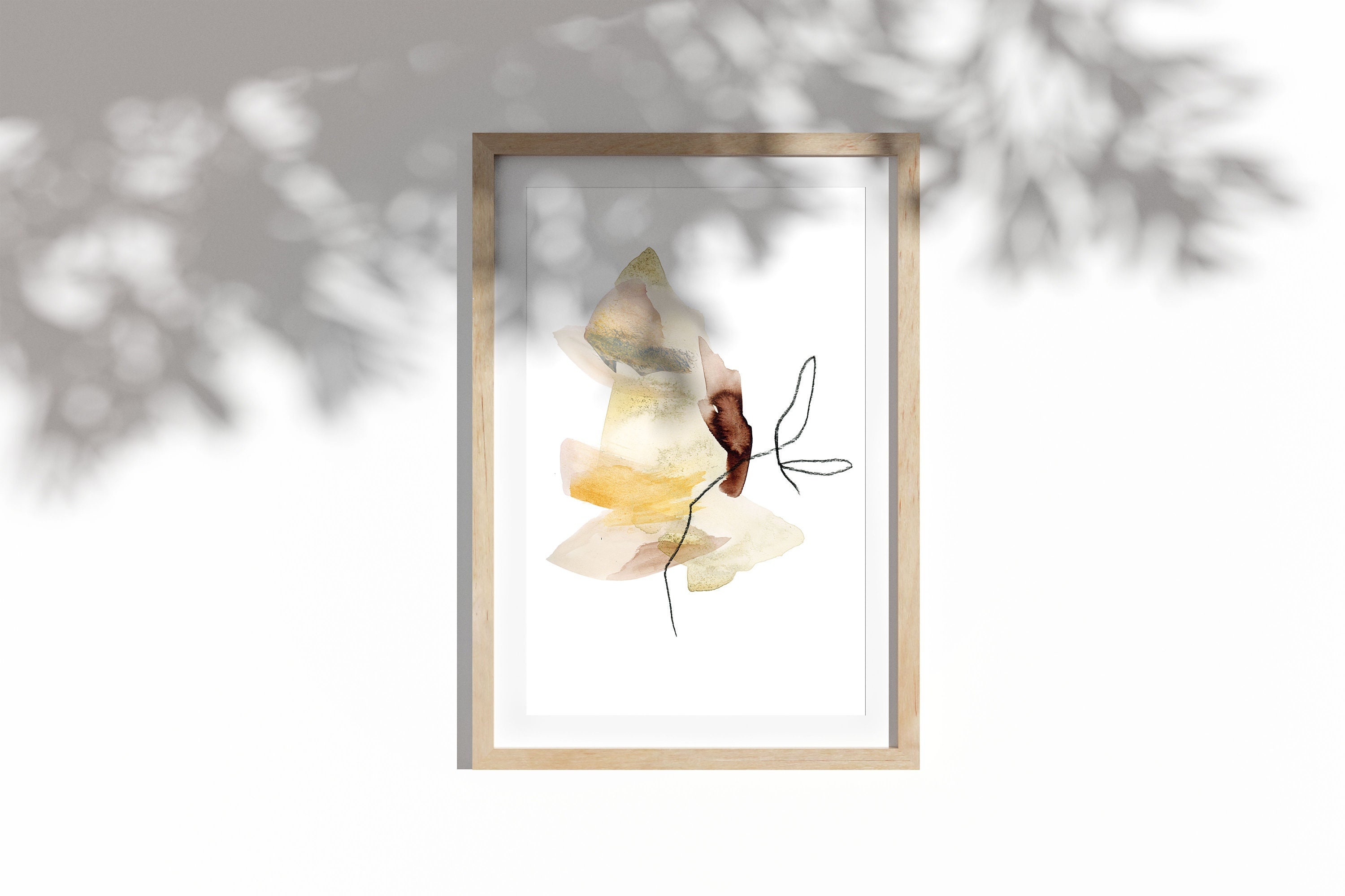 Tree Art Print, Abstract Watercolor, Print Artwork, Yellow and Green ...