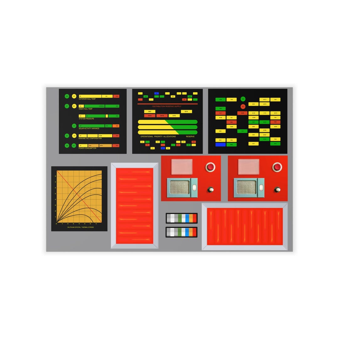 TOS Enterprise Scale Engineering Bridge Displays Wall Decal Prop Set 4 ...