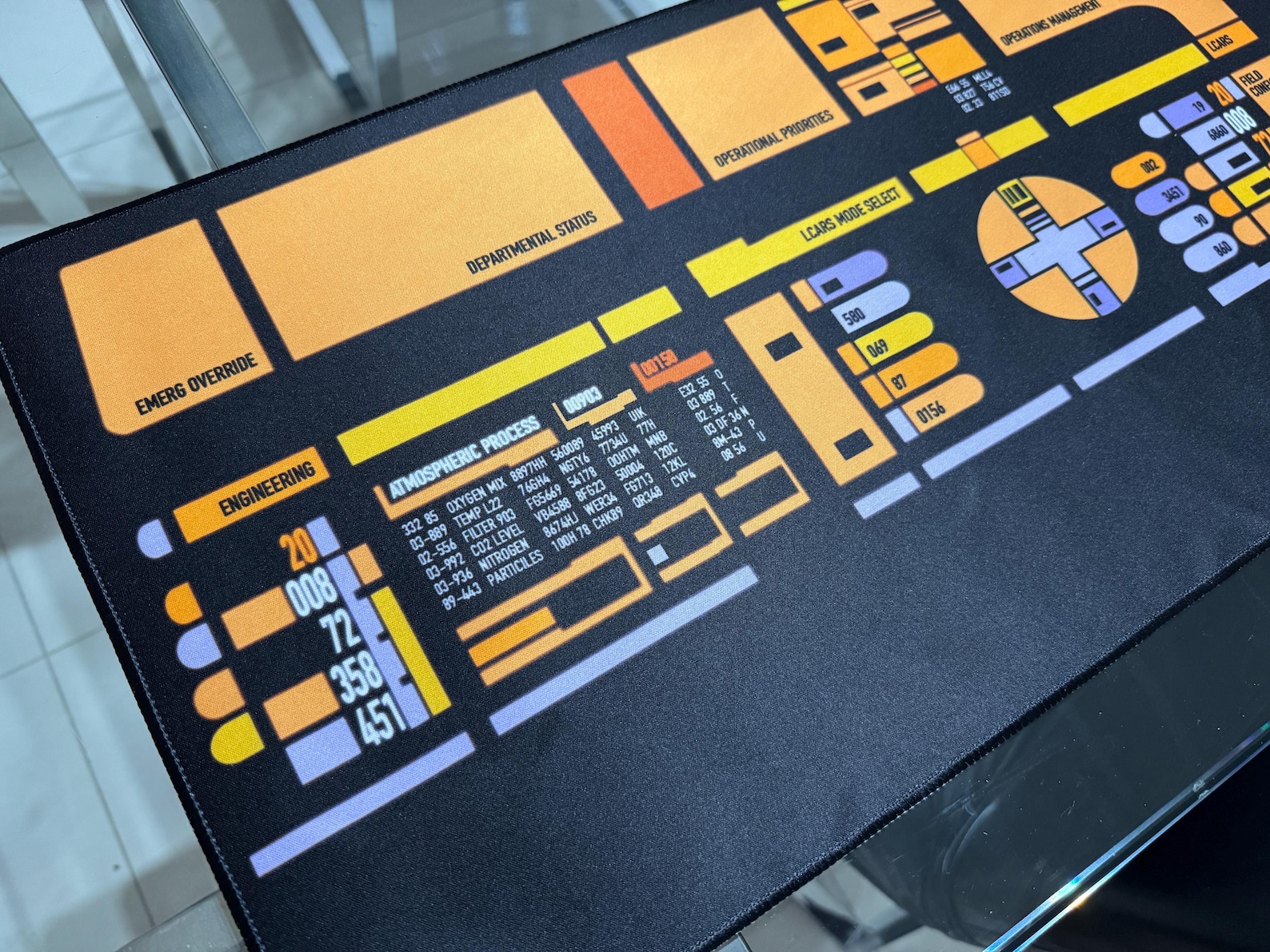 Starship LCARS Panel Long Mousepad Mouse Pad Desk Mat - Display ...