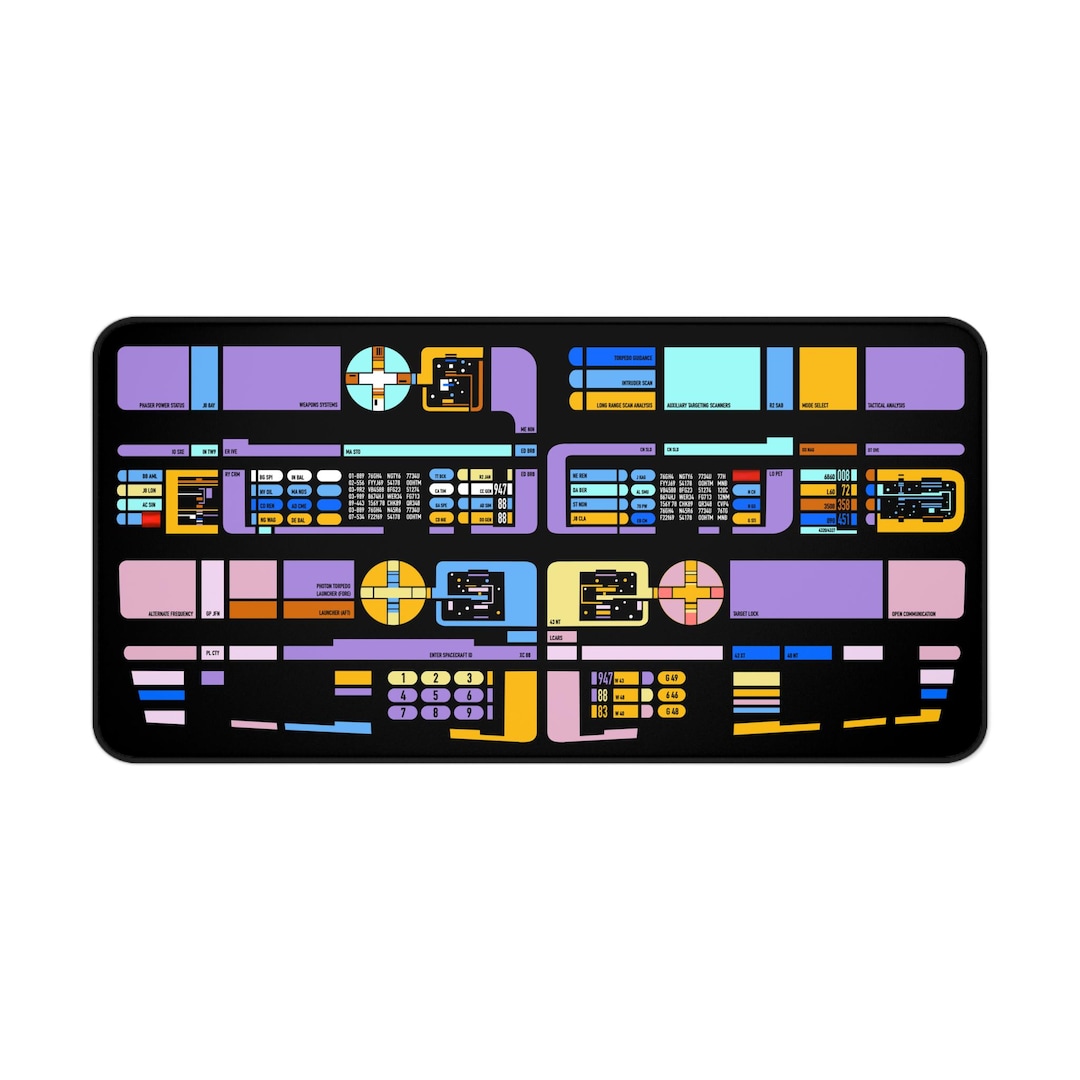Worf Tactical LCARS Bridge Station - All 3 Panels on One Big Desk Pad ...