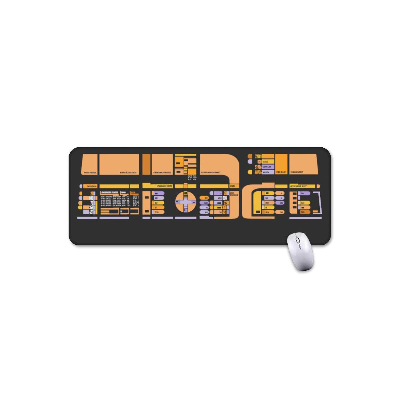 Starship LCARS Panel Long Mousepad Mouse Pad Desk Mat - Display ...