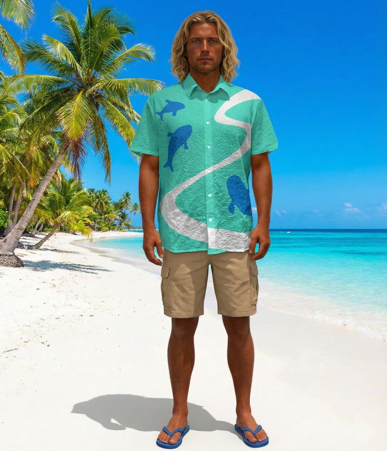 Anime Principal Professor Shirt – Tropical Water Creature Hawaiian ...