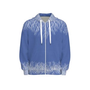 Jack Frost Zip up Hoodie With Pocket and Frosty Ice Print - Etsy