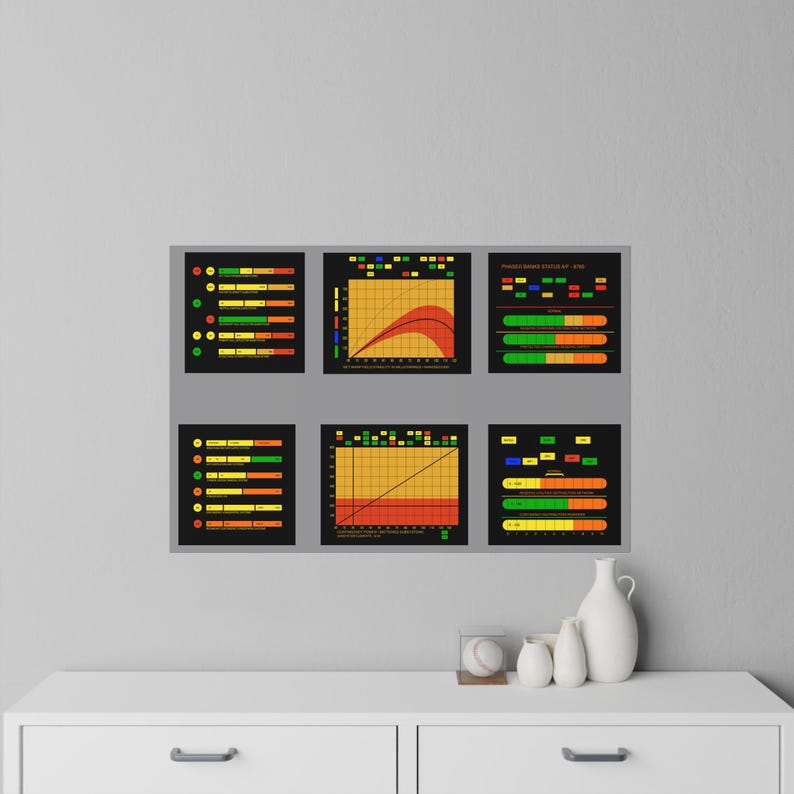 TOS Enterprise Scale Engineering Bridge Displays Wall Decal Prop Set 1 ...
