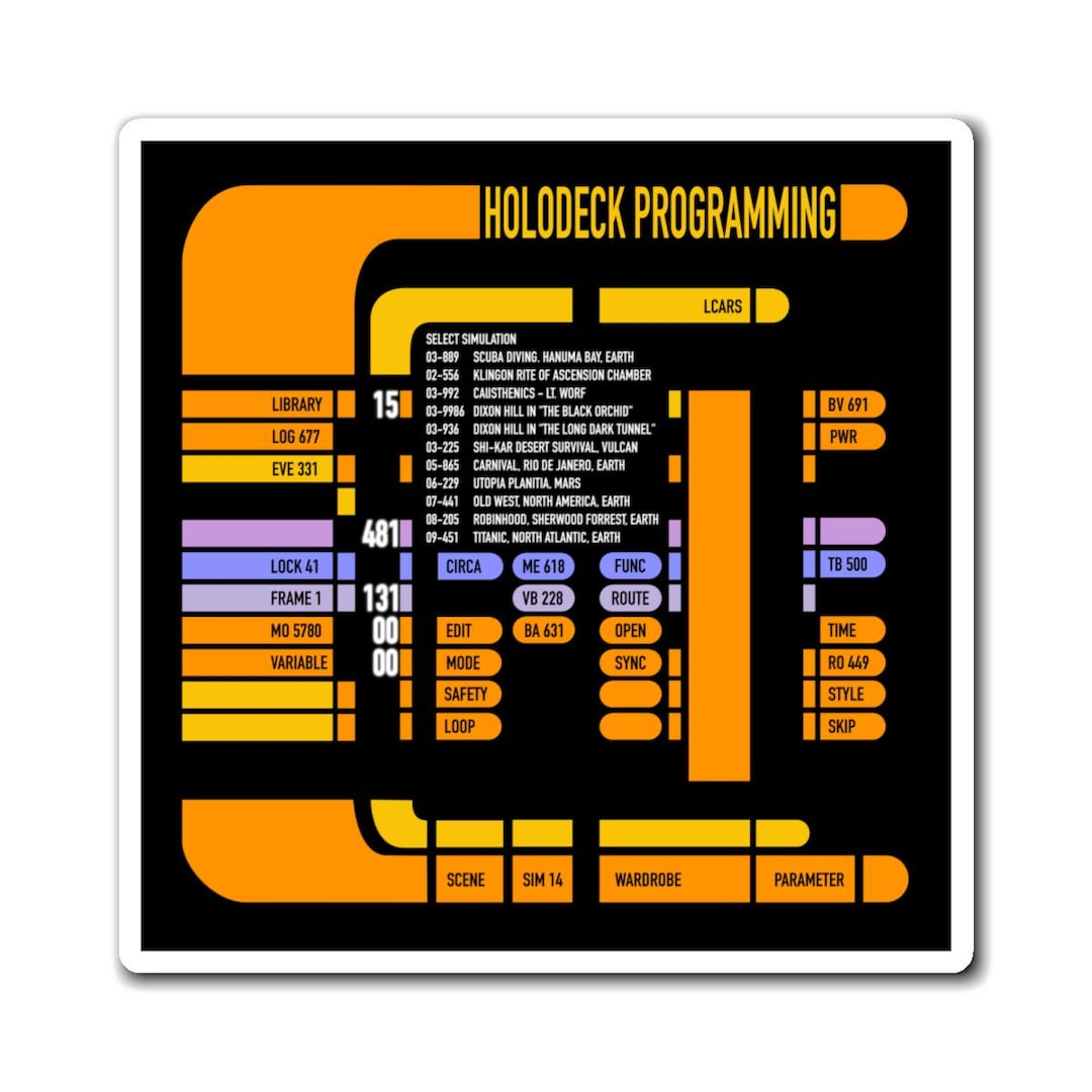 Federation Holodeck Control LCARS Magnet Prop 6 Inches X 6 Inches - Etsy