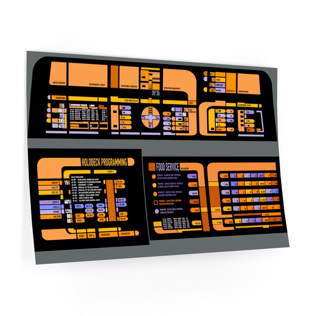 Starship LCARS Displays -navigation - Replicator - Holodeck Prop Wall ...