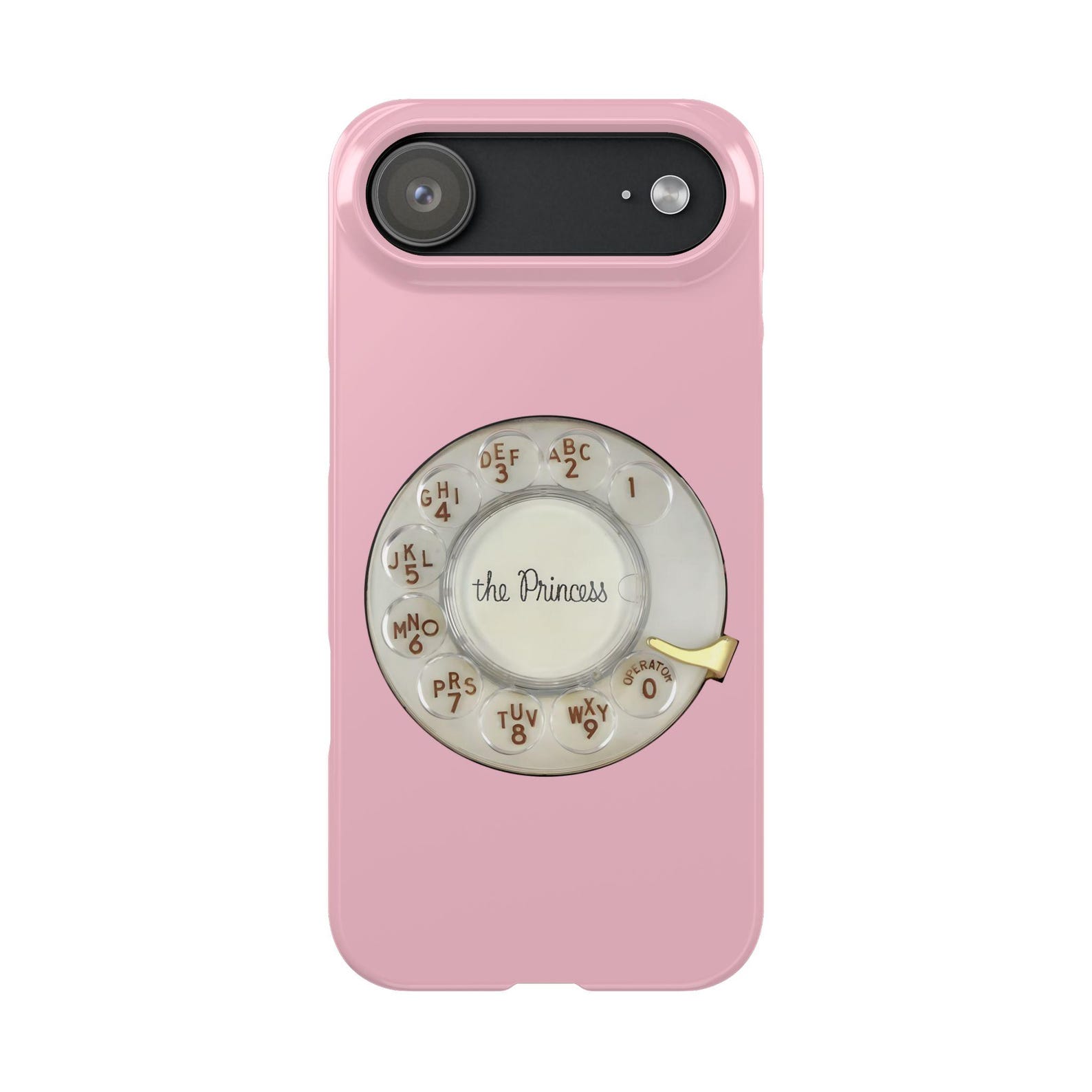 Retro Pink Princess Rotary Dial Slimline iPhone Case - 17 16 15 14 13 ...