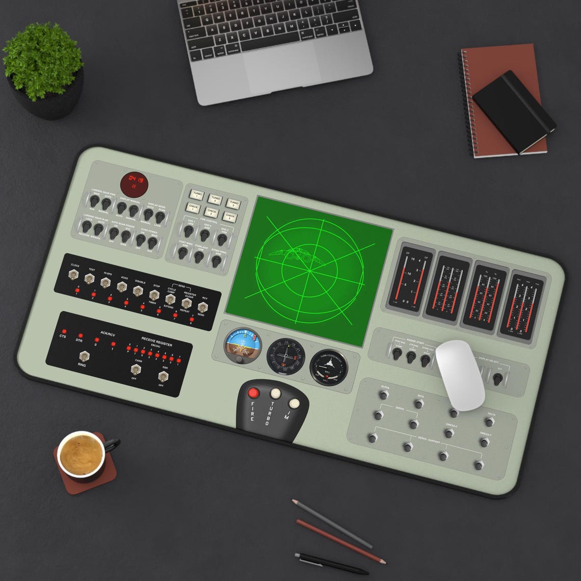 Colonial Viper Cockpit Flight Controls Desk Mat Mousepad Desk Pad MK 1 ...