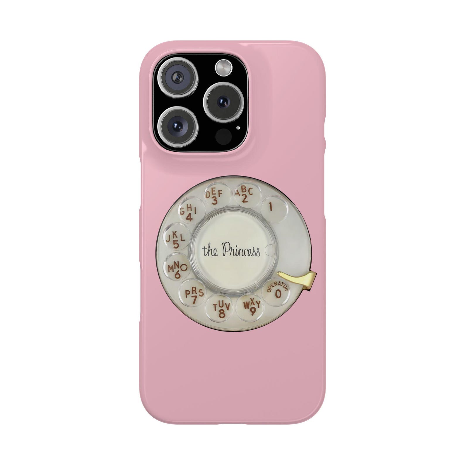 Retro Pink Princess Rotary Dial Slimline iPhone Case - 17 16 15 14 13 ...