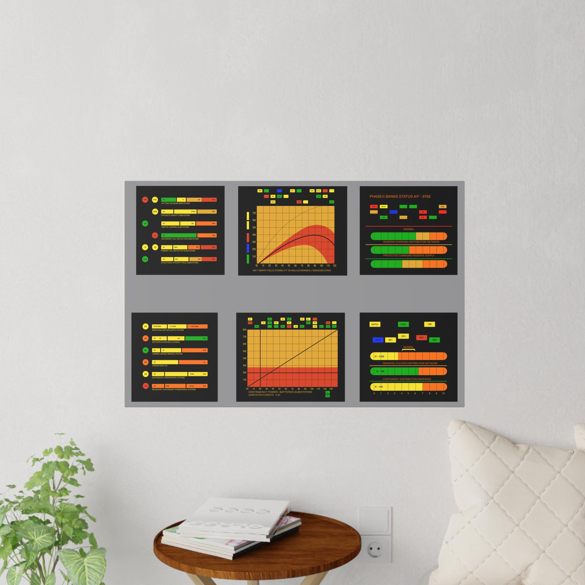TOS Enterprise Scale Engineering Bridge Displays Wall Decal Prop Set 1 ...