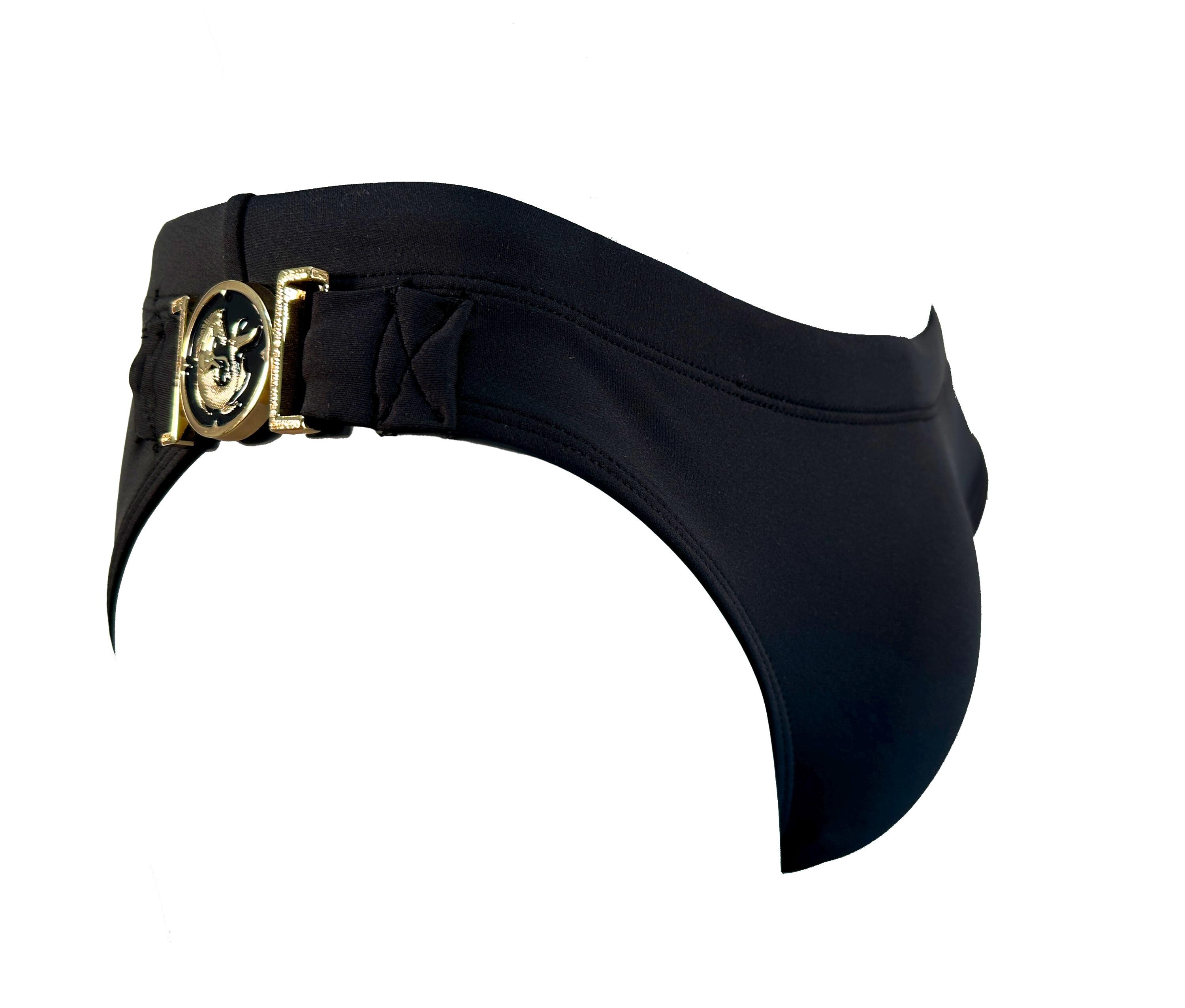Regalia Men's Swim Brief | Black & Gold Bikini Swimsuit | Side ...