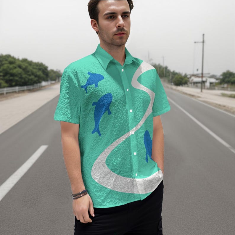 Anime Principal Professor Shirt – Tropical Water Creature Hawaiian ...