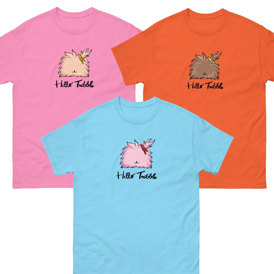 Hello Tribble Tee Shirt Pink Orange Blue - Etsy