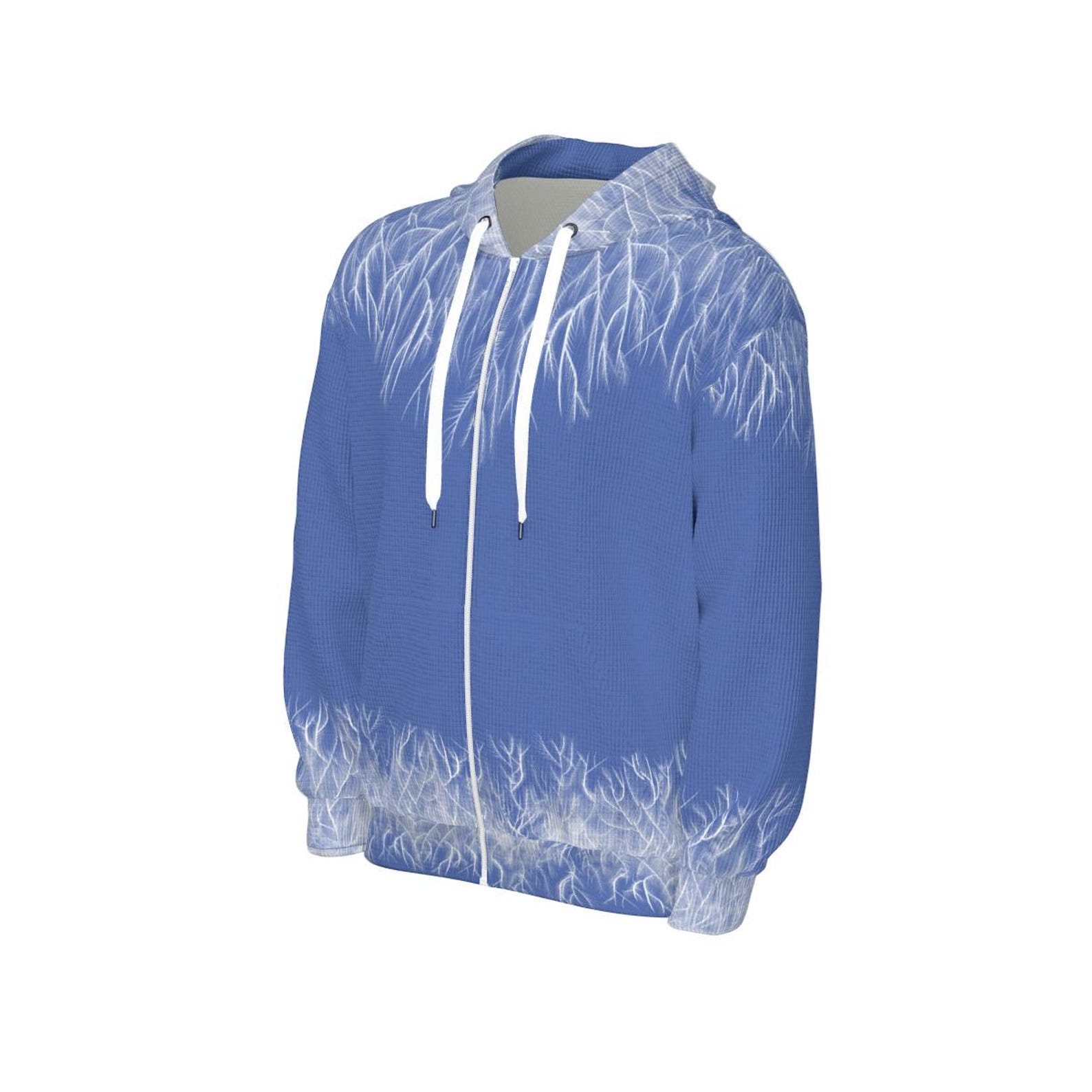 Jack Frost Zip up Hoodie With Pocket and Frosty Ice Print - Etsy