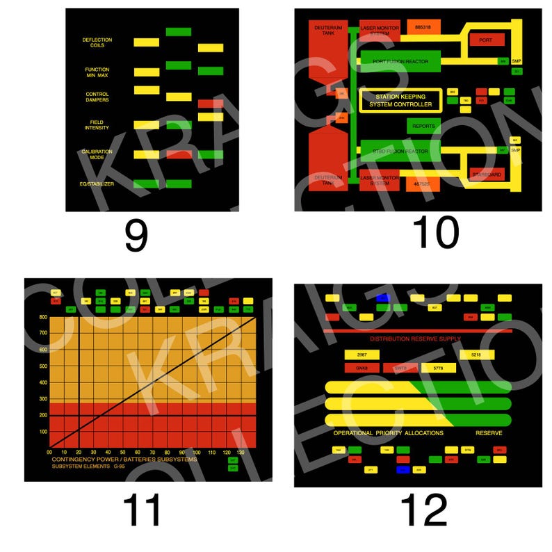 Original Series Translight LCARS Okudagrams Backlight Prop Prints ...