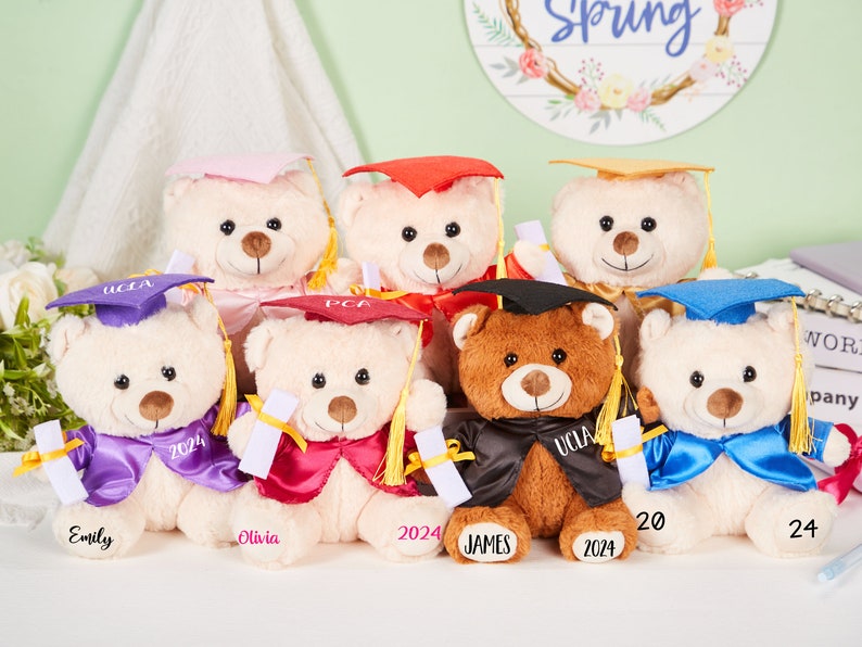 Personalized Graduation Bear 2024 Custom Grad Teddy Custom Graduation ...