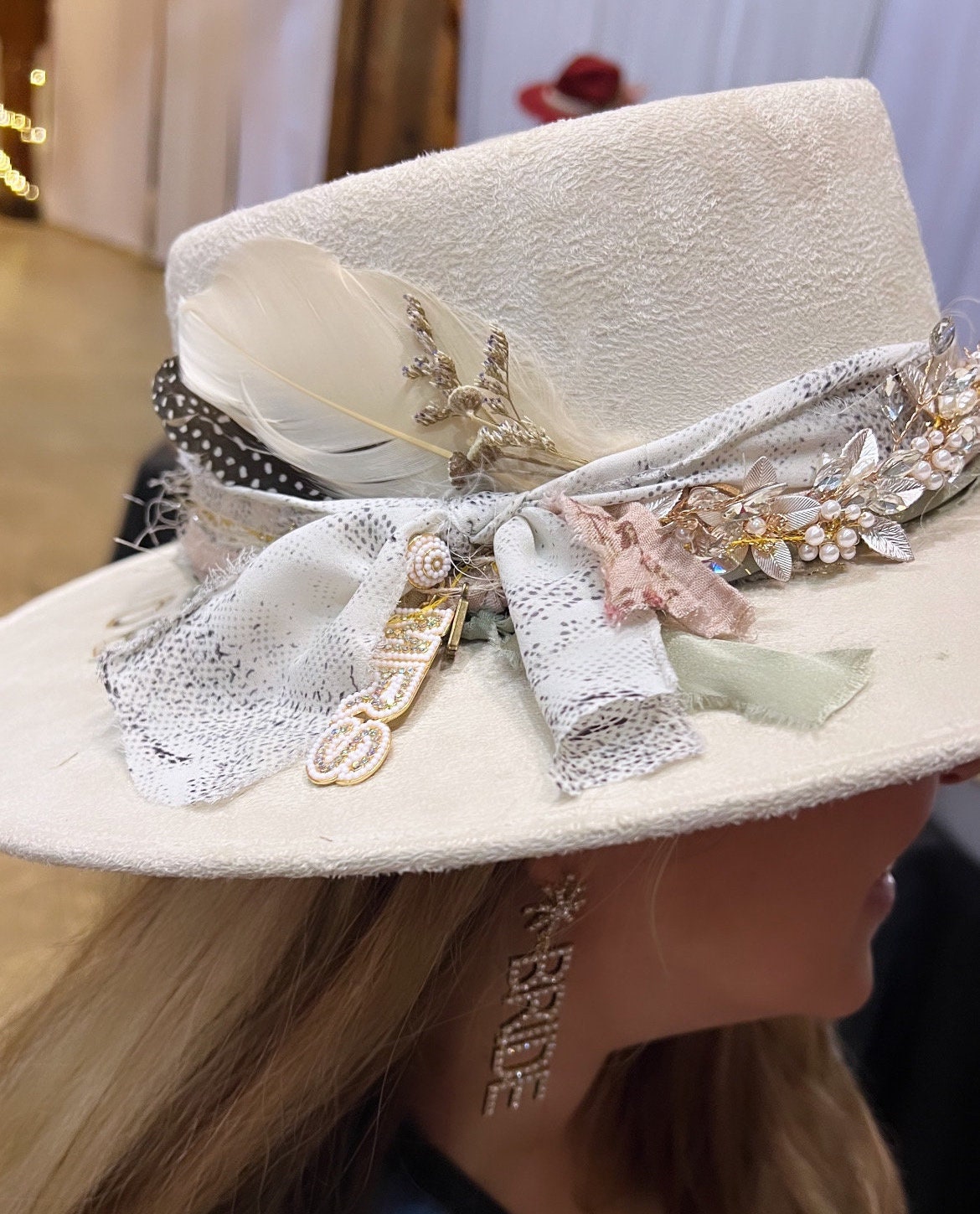 Bride Hat, Bachelorette Party Hat, Bride Hat, Custom Hat, White Hat ...