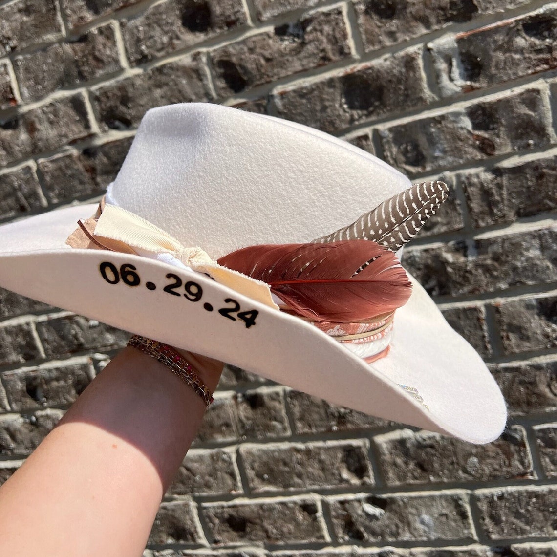 Wedding Date Hat, Bridal Hat, Wedding Reception Hat, Custom Bride Hat ...