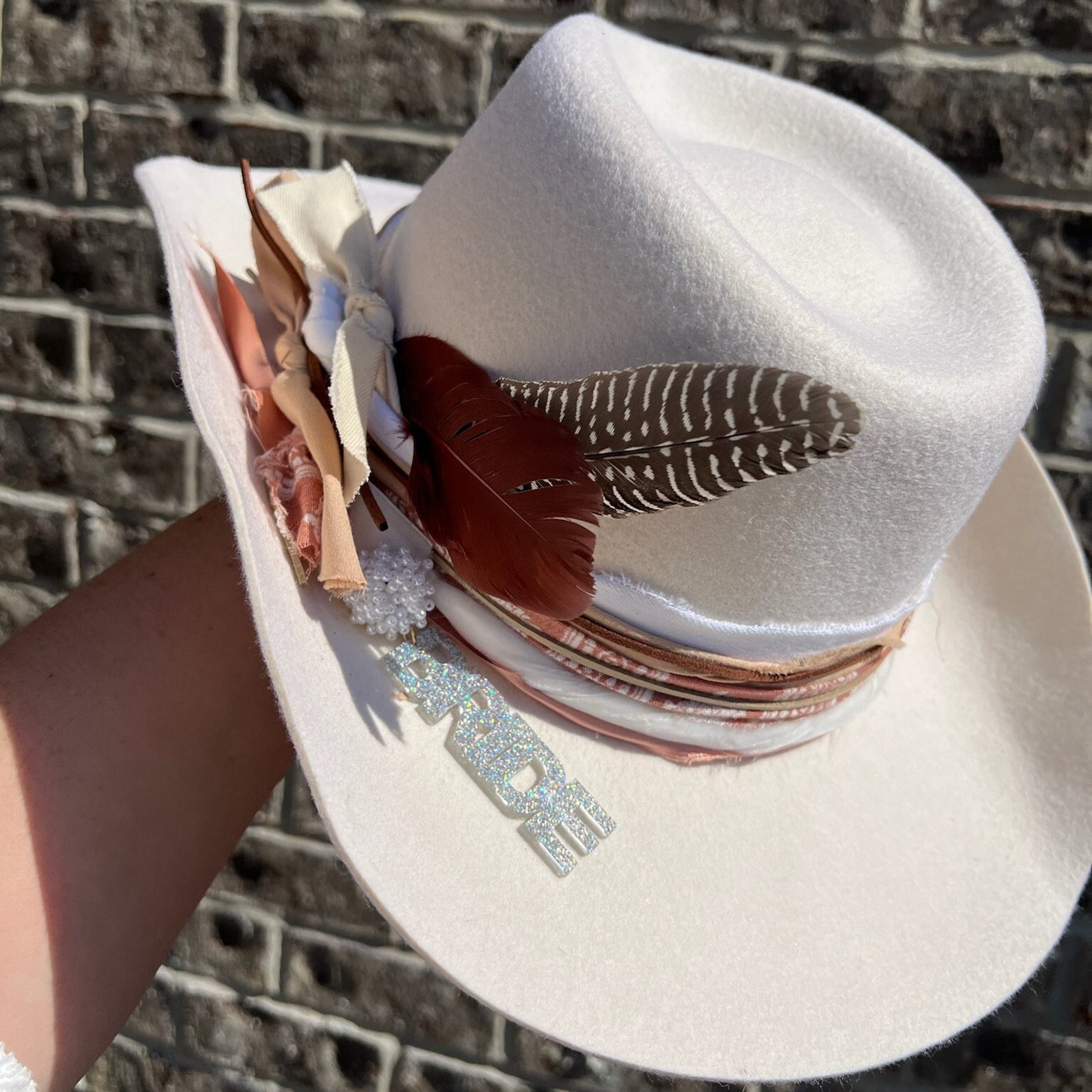 Wedding Date Hat, Bridal Hat, Wedding Reception Hat, Custom Bride Hat ...