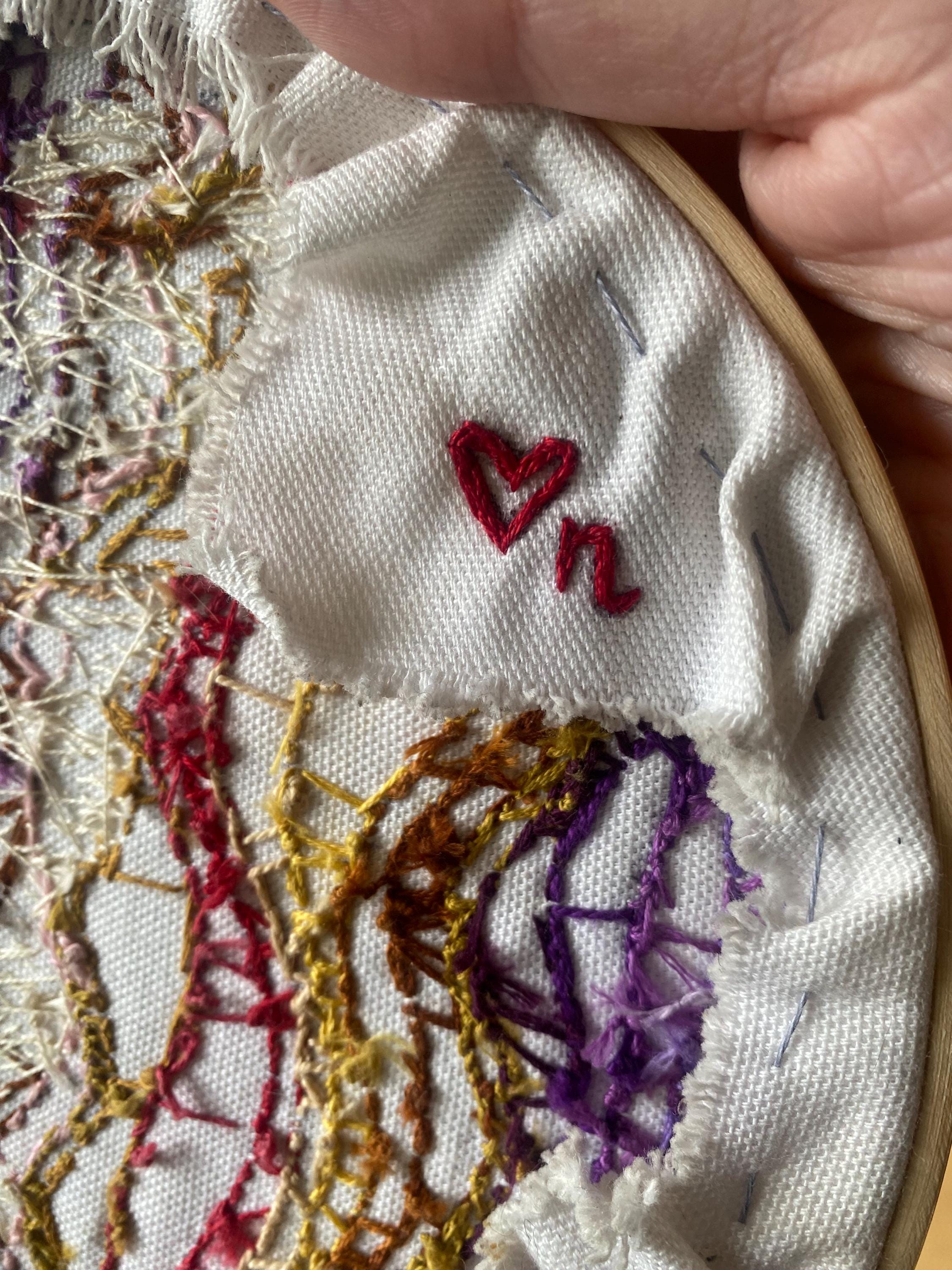 Abstract Groovy Hand Embroidered Wall Art, Unique One of a Kind Wall ...