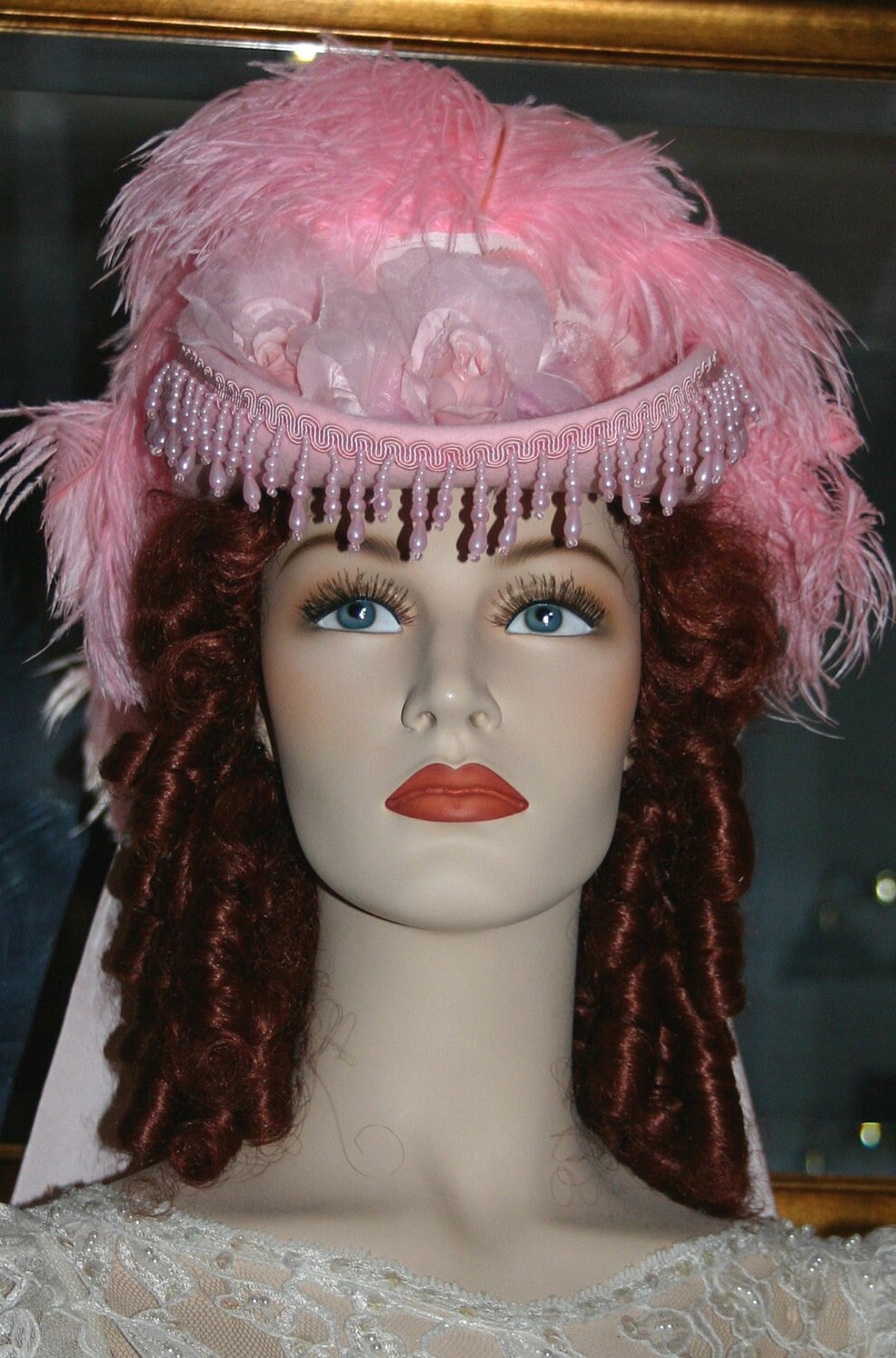 Victorian French Fashion Hat Tea Party Handmade Hat Pink SASS Women's ...