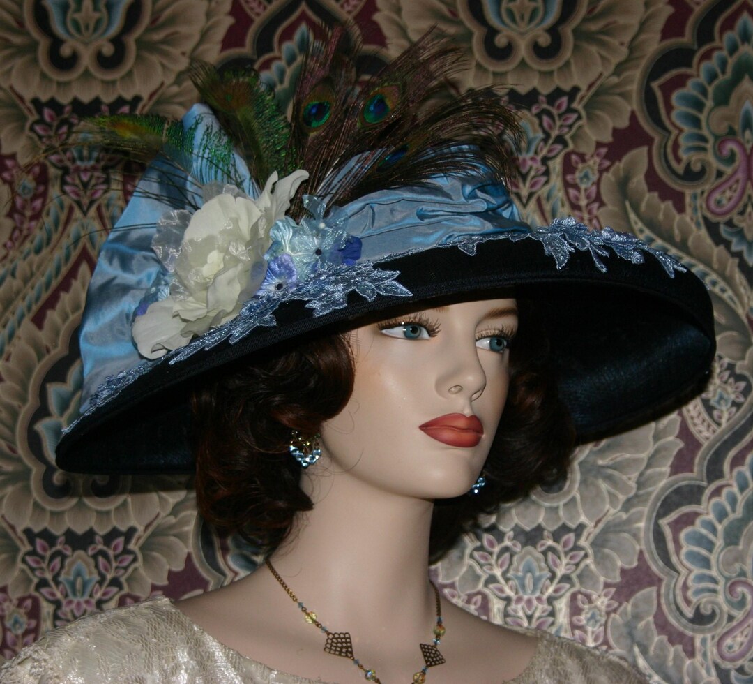 Edwardian Fashion Hat "one of a Kind" Italian Hat Style Garden Party ...