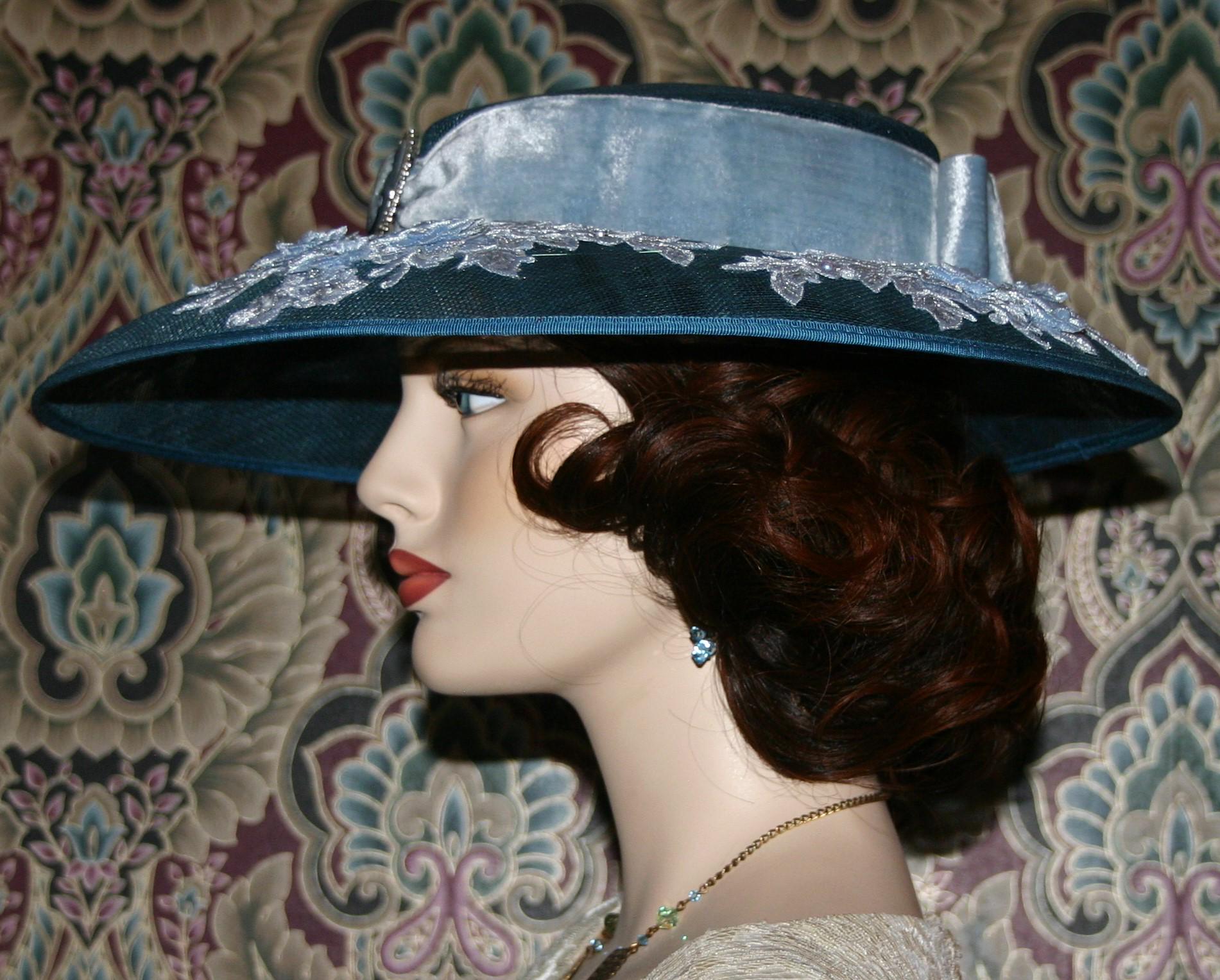Edwardian Hatinator Elegant Hat luce Del Mattino One of a Kind Wide ...