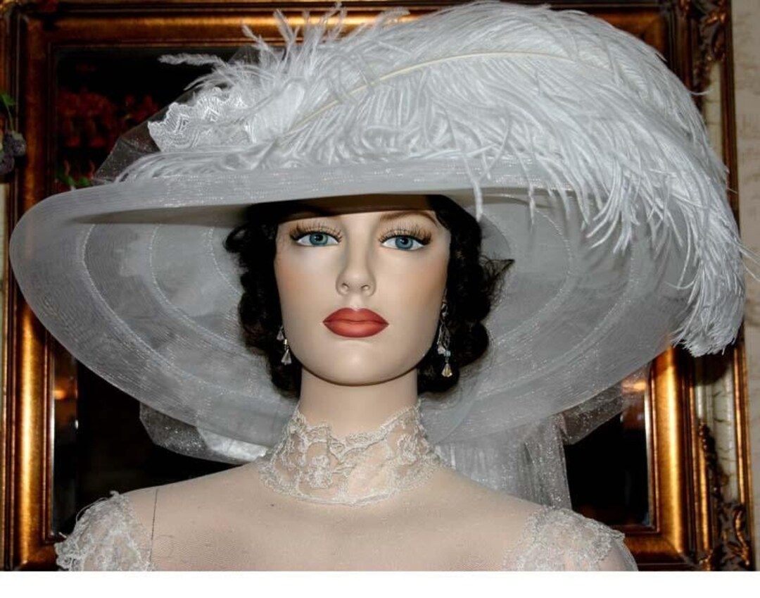 Victorian Wedding Hat Tea Party Hat Womens Hat White Bridal - Etsy