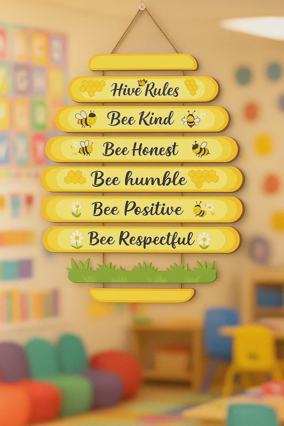 Bee Classroom Door Sign - Hive Rules, Bee Kind Decor - Etsy