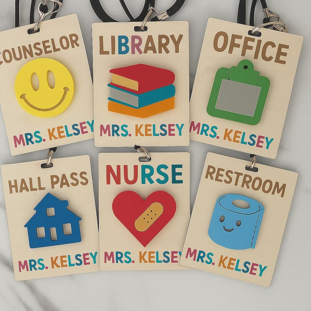 Personalized Teacher Hall Pass – Custom Bathroom & Classroom Pass With ...