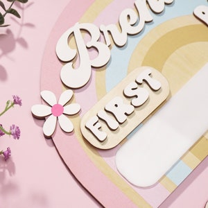 First Day & Last Day of School Sign Rainbow Shape - Acrylic Reusable ...