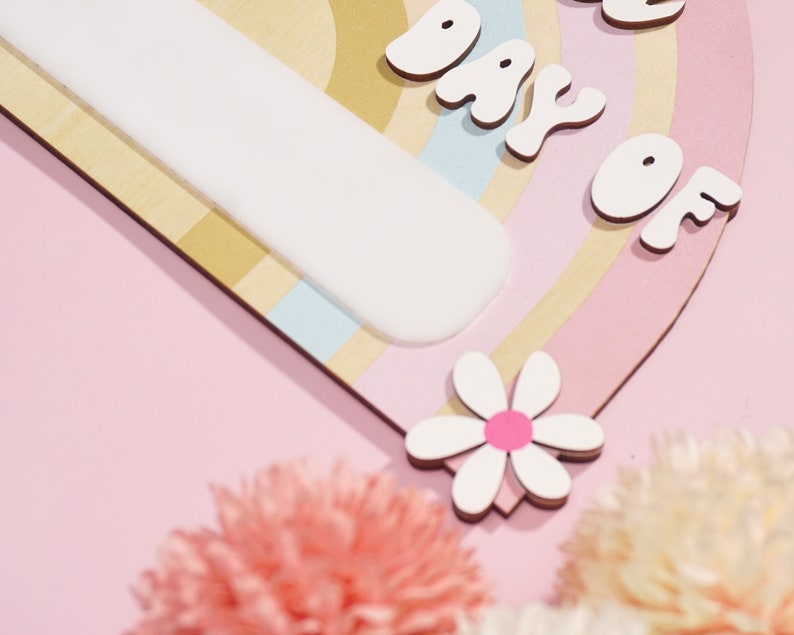 First Day & Last Day of School Sign Rainbow Shape Acrylic Reusable ...