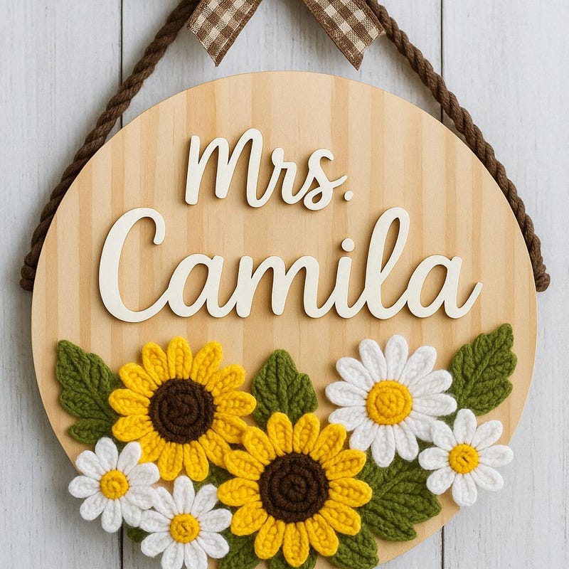 Teacher Flower Door Sign - Etsy