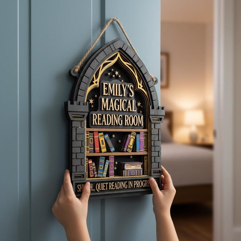 Personalized Magical Reading Room Sign - Fantasy Library Door Decor ...