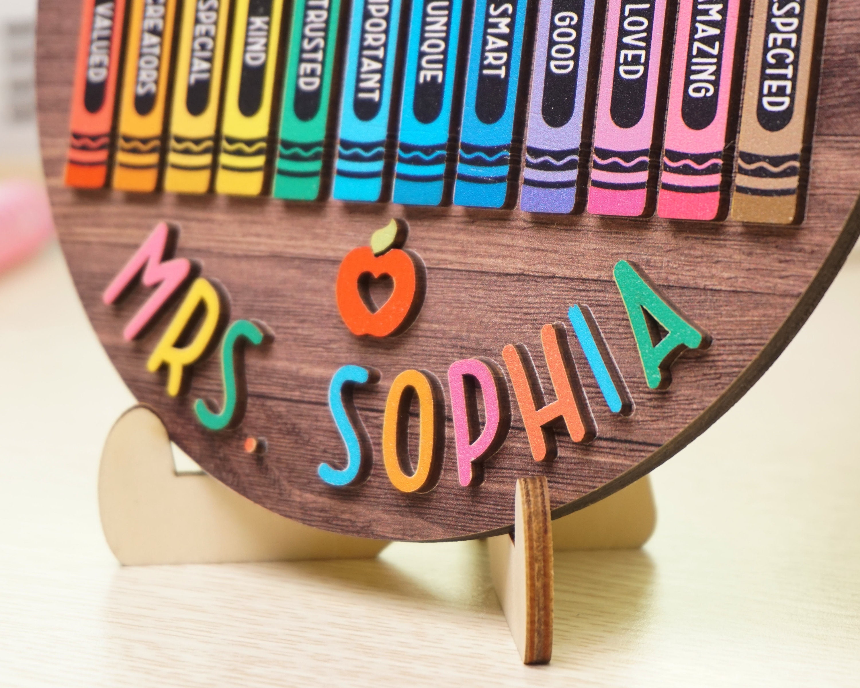 Personalized Teacher Name Sign, 2-layer Custom Name Teacher Sign ...