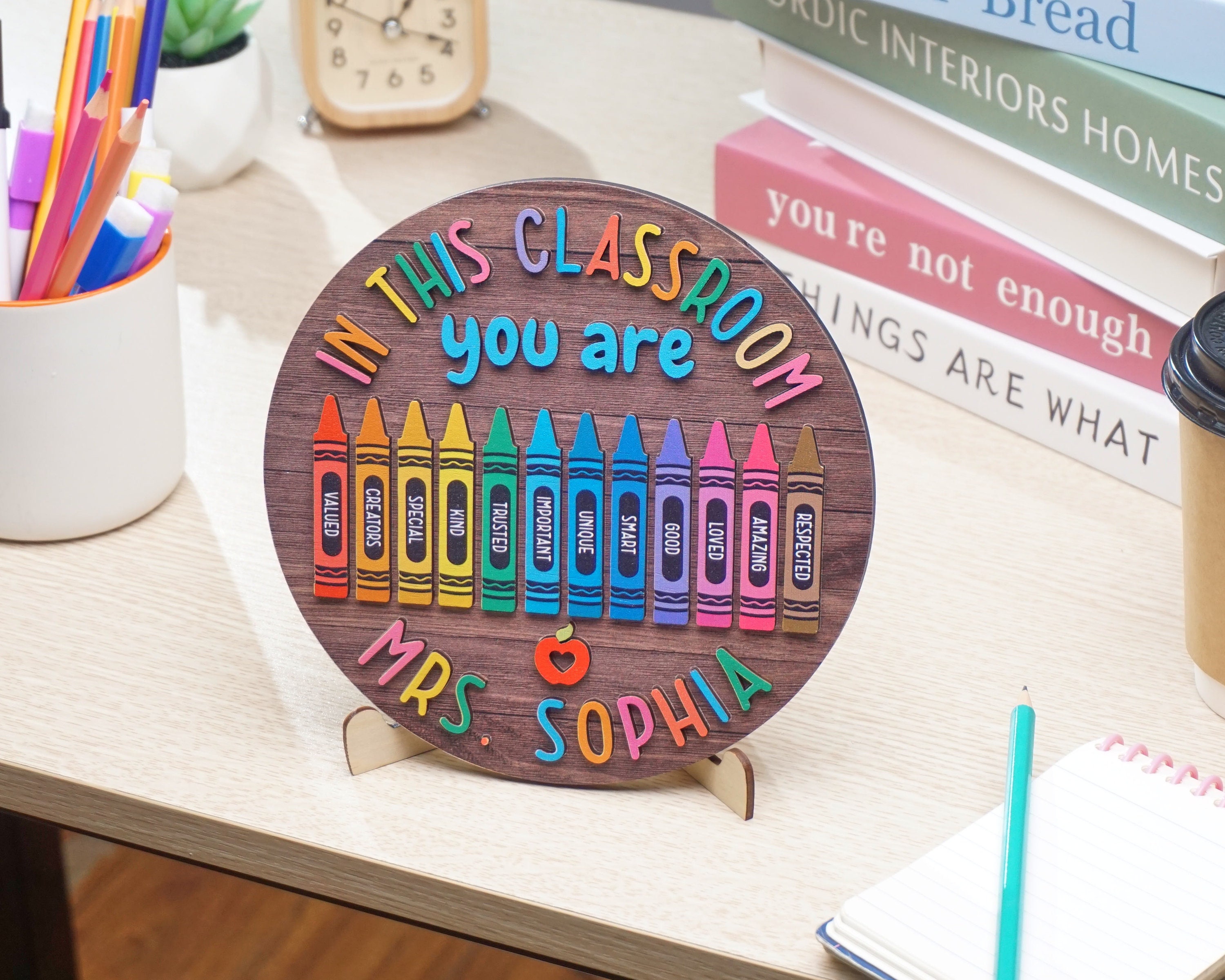 Personalized Teacher Name Sign, 2-layer Custom Name Teacher Sign ...