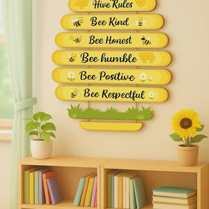 Bee Classroom Door Sign - Hive Rules, Bee Kind Decor - Etsy