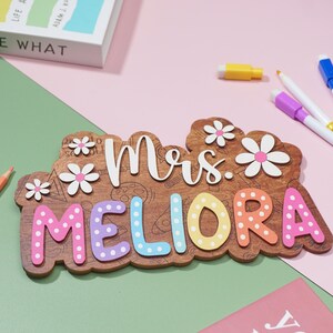 Personalised Teacher Door Sign, Multi-layer Teacher Name Sign, Teacher ...