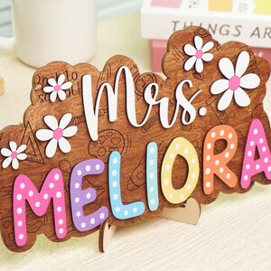Personalised Teacher Door Sign, Multi-layer Teacher Name Sign, Teacher ...