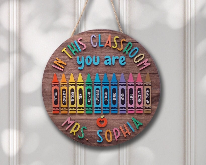 Personalized Teacher Name Sign, 2-layer Custom Name Teacher Sign ...