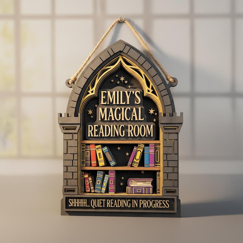 Personalized Magical Reading Room Sign - Fantasy Library Door Decor ...
