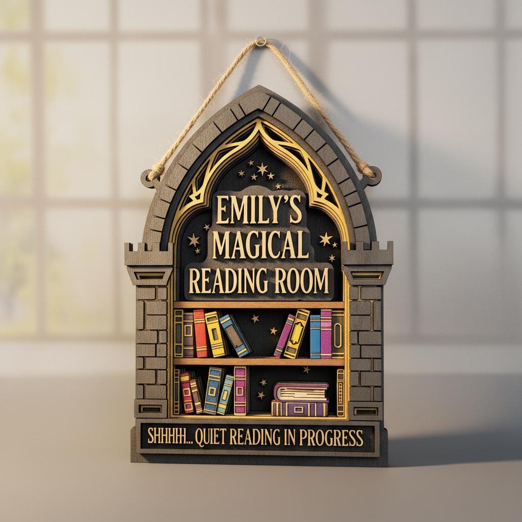 Personalized Magical Reading Room Sign - Fantasy Library Door Decor ...