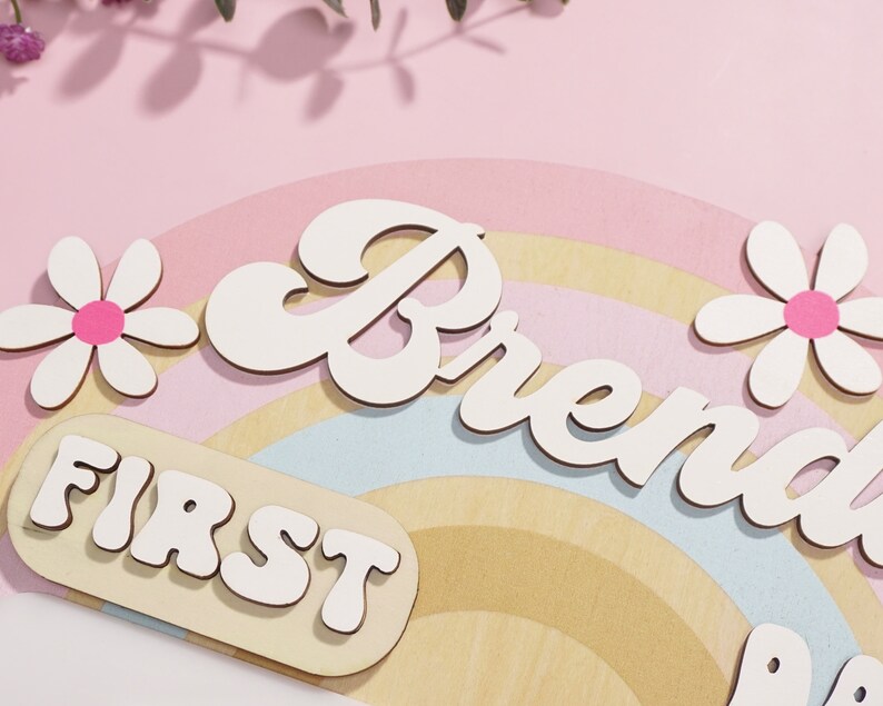 First Day & Last Day of School Sign Rainbow Shape Acrylic Reusable ...