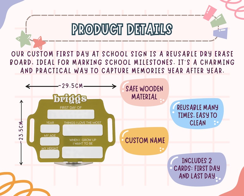 First & Last Day of School Sign Acrylic Reusable School Sign ...