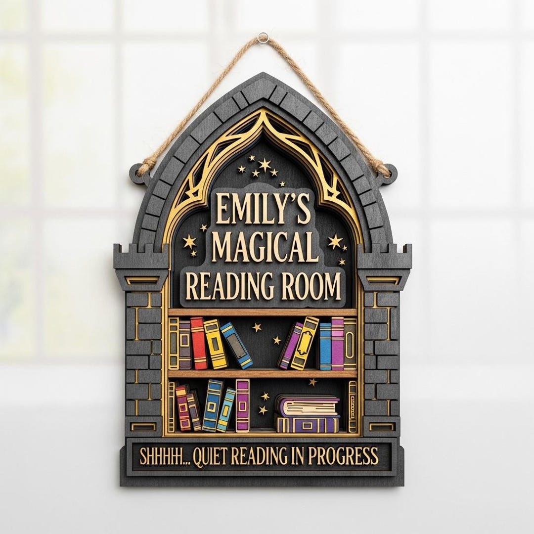 Personalized Magical Reading Room Sign - Fantasy Library Door Decor ...