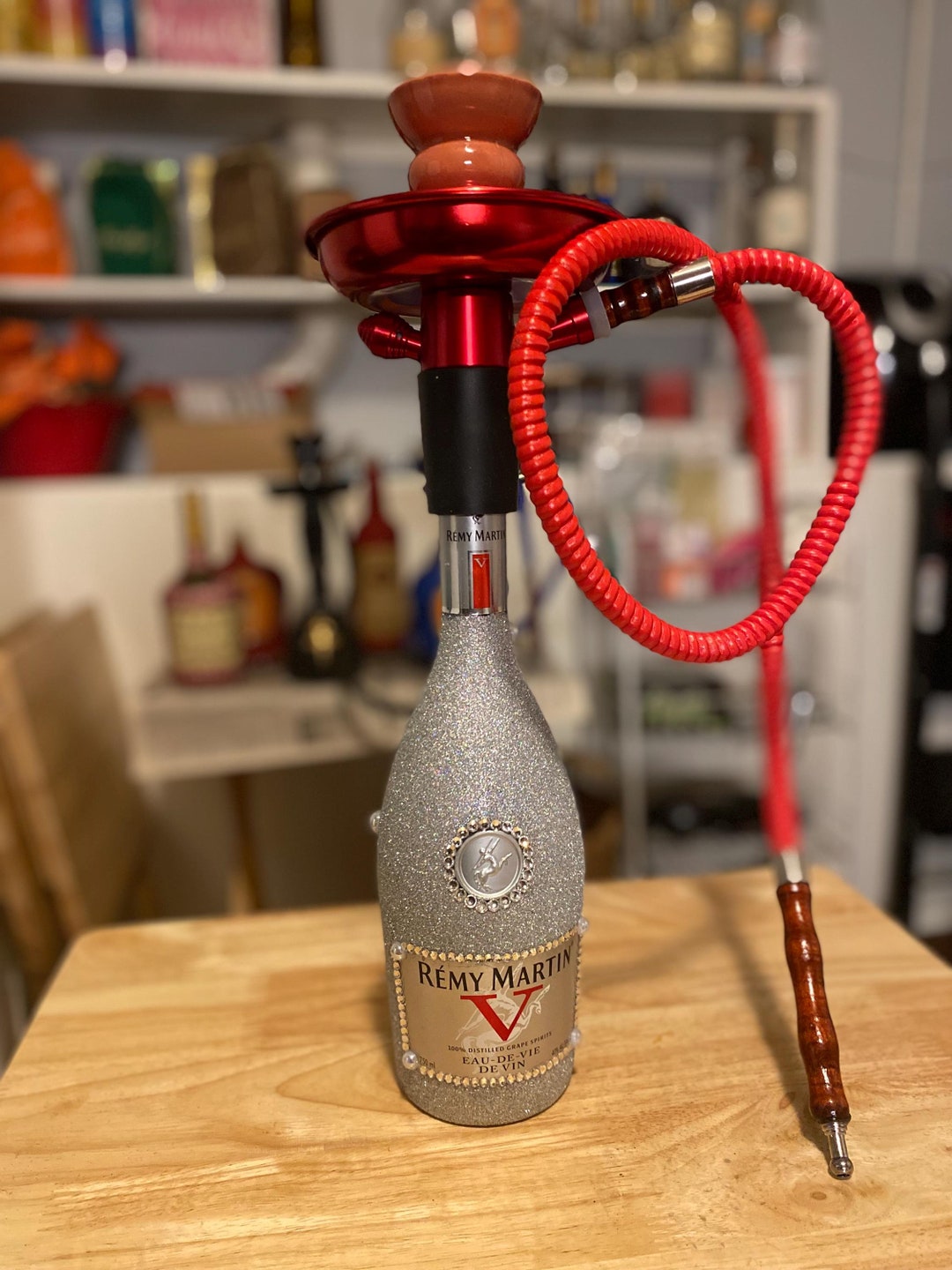 Recycled Liquor Bottle Hookah: Custom Color Decor - Etsy