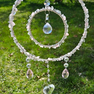 Bella - Rose Quartz & Clear Quartz Double Circle Suncatcher - Etsy